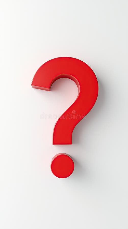 3D Rendering of Red Question Mark on White Background Stock ...