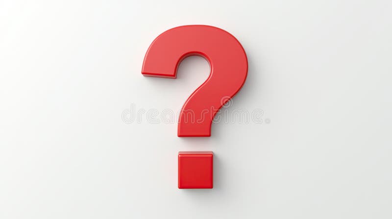 3D Rendering of Red Question Mark on White Background Stock ...