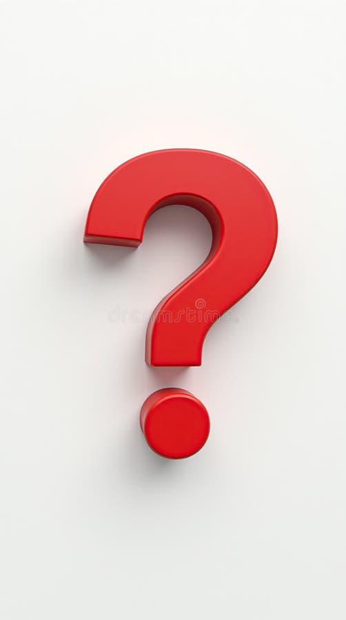3D Rendering of Red Question Mark on White Background Stock ...