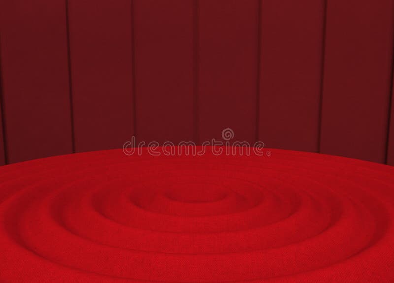 3d Rendering. Red Ripple Style Floor with Dark Wall Background Stock ...
