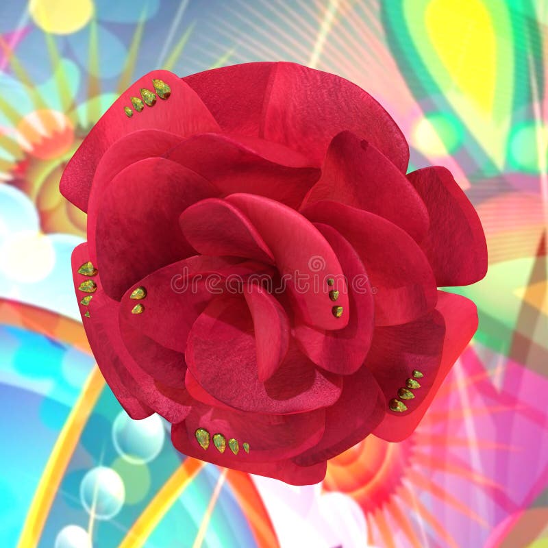 3D Rendering Red Rose stock illustration. Illustration of background ...