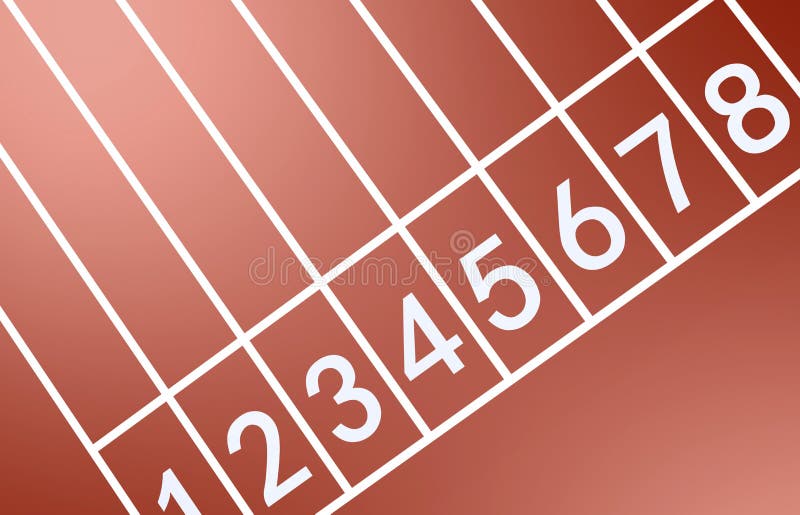 3d Rendering of a Red Running Track Starting Line with Numbers Stock ...