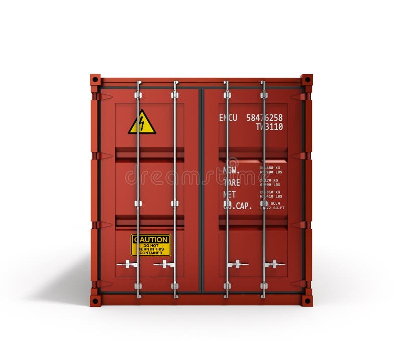 3d Rendering of a Red Shipping Container Stock Illustration ...