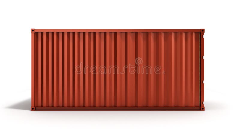 3d Rendering of a Red Shipping Container Stock Illustration ...