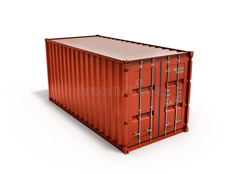 3d Rendering of a Red Shipping Container Stock Illustration ...