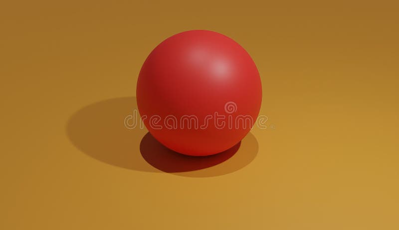 3d Rendering of a Red Sphere on a Yellow Background Stock Illustration ...