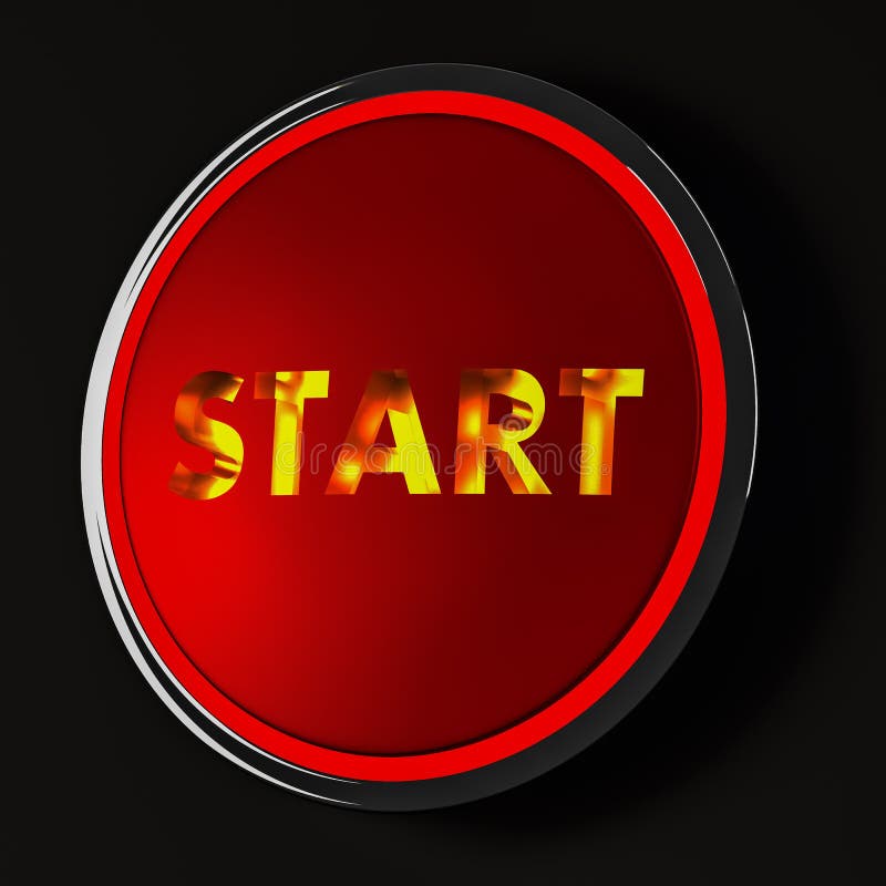 3d Rendering of Red Start Button Stock Illustration - Illustration of ...