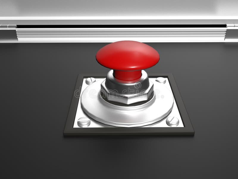 3D - Rendering. Red Start Button Inside the Nuclear Briefcase Stock ...