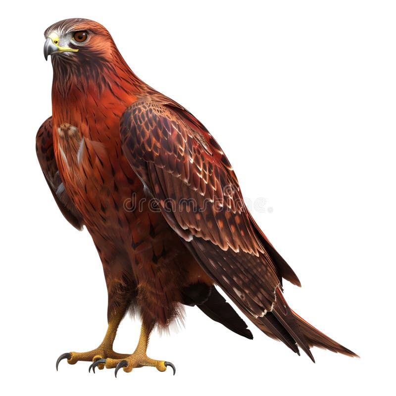 3D Rendering of a Red Tailed Hawk on Transparent Background - Ai ...