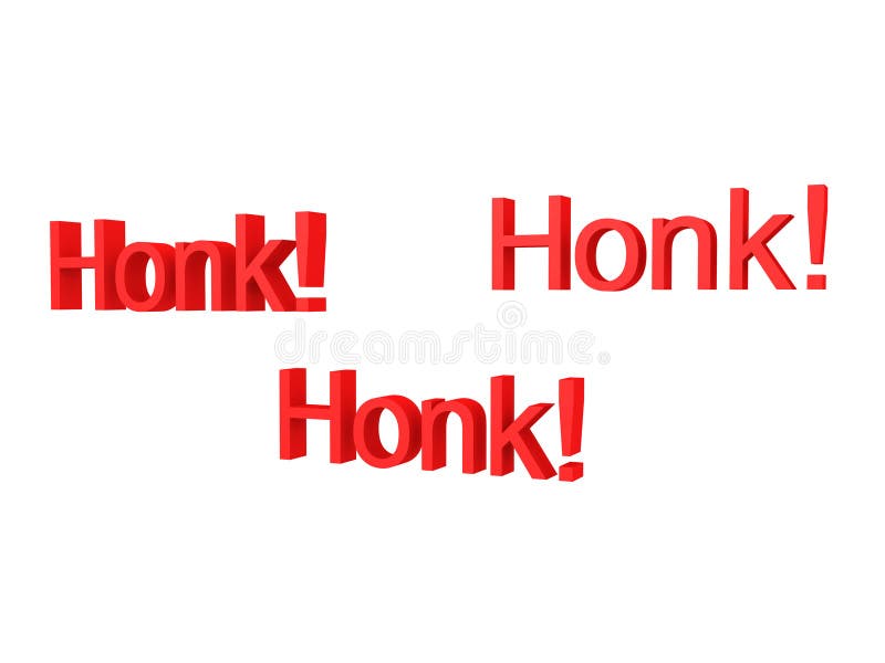 3D Rendering of Red Text Saying Honk Honk Honk Stock Illustration ...