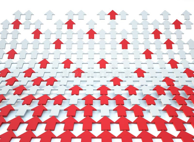 3d Rendering Red and White Arrow Background Stock Illustration ...