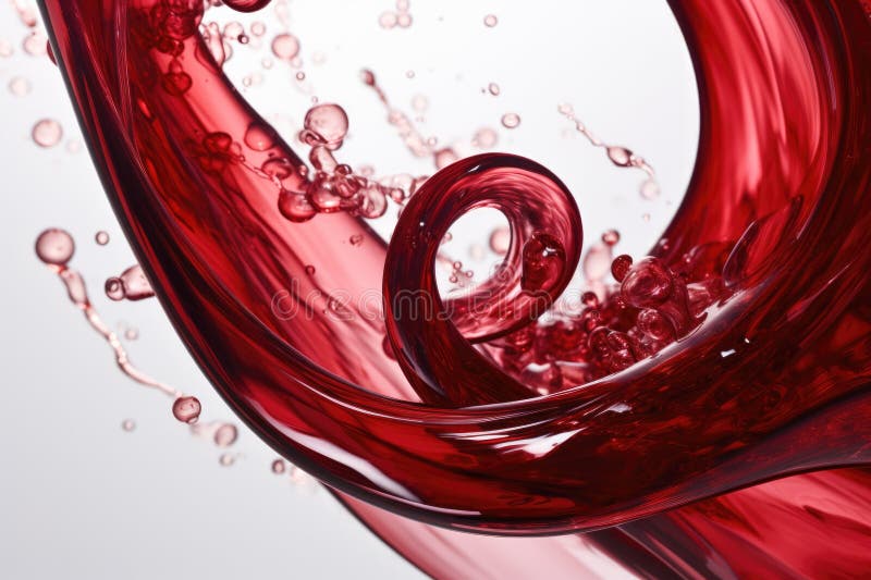 3d Rendering of Red Wine Liquid Wave Splash Swirl Motion Stock ...