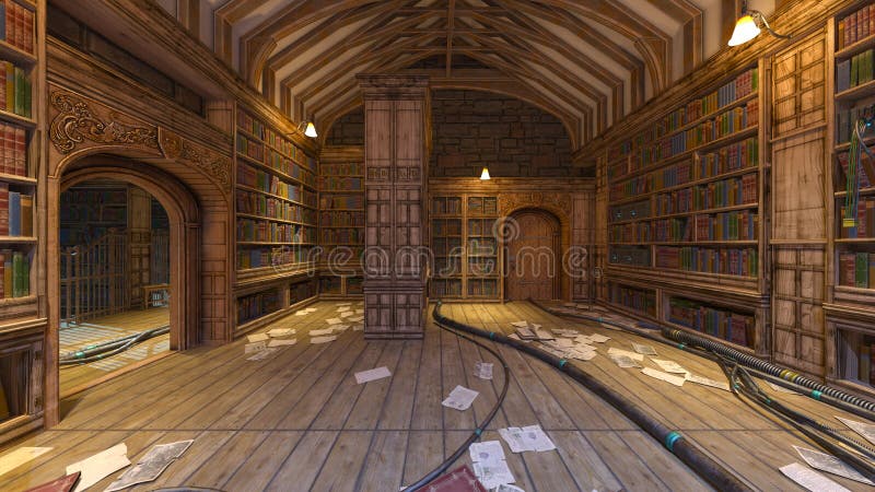 3D Rendering of the Reference Room Stock Illustration - Illustration of ...