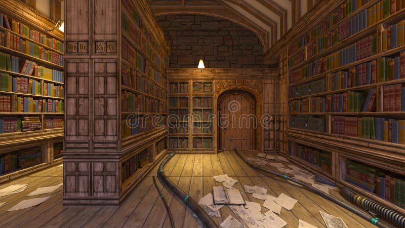 3D Rendering of the Reference Room Stock Illustration - Illustration of ...