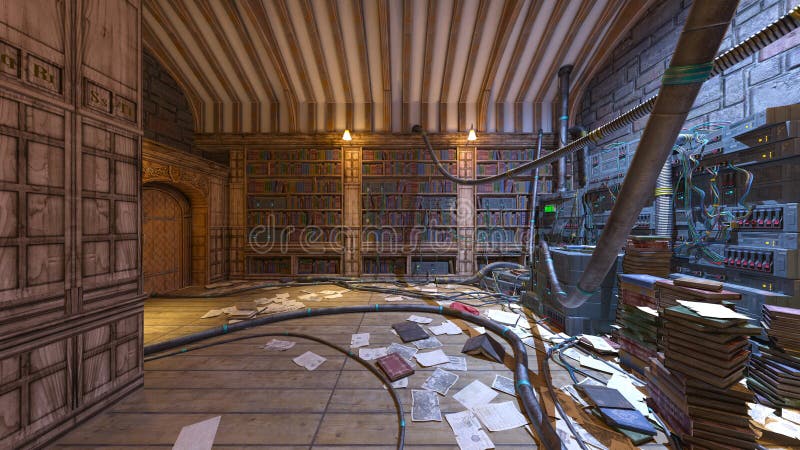 3D Rendering of the Reference Room Stock Illustration - Illustration of ...