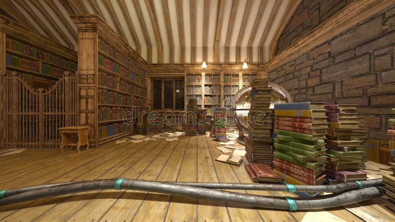 3D Rendering of the Reference Room Stock Illustration - Illustration of ...