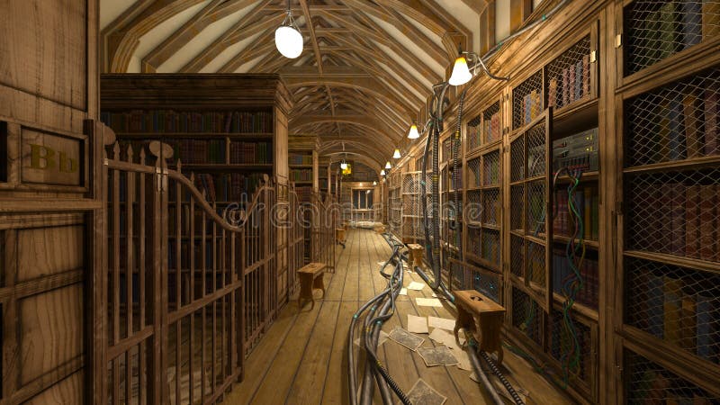 3D Rendering of the Reference Room Stock Illustration - Illustration of ...