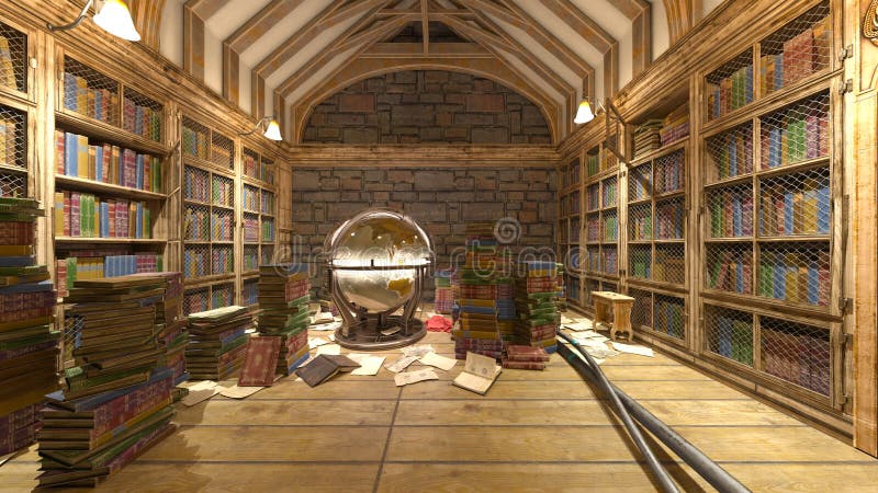 3D Rendering of the Reference Room Stock Illustration - Illustration of ...