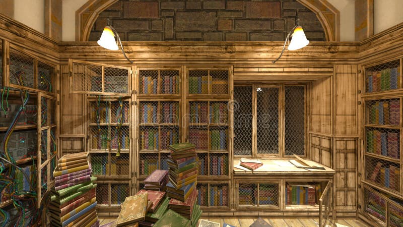 3D Rendering of the Reference Room Stock Illustration - Illustration of ...