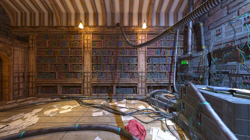 3D Rendering of the Reference Room Stock Illustration - Illustration of ...