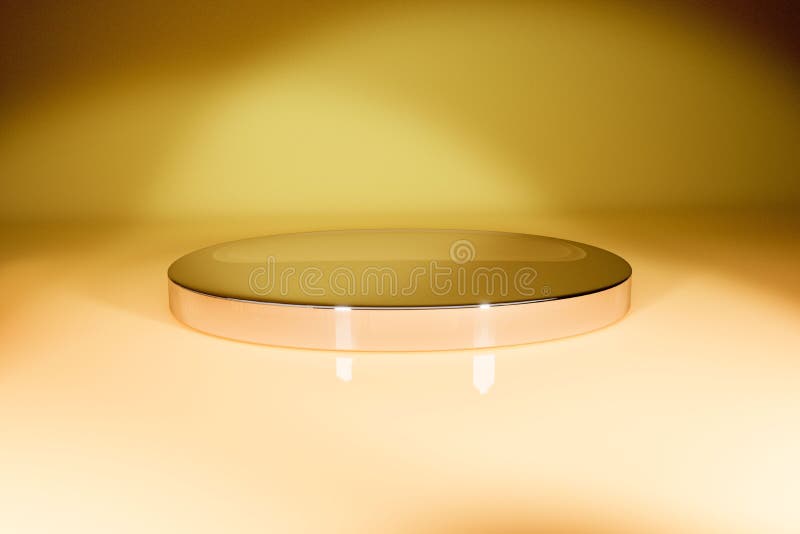 3D Rendering of a Reflective Stage with Yellow Lights - Great for ...
