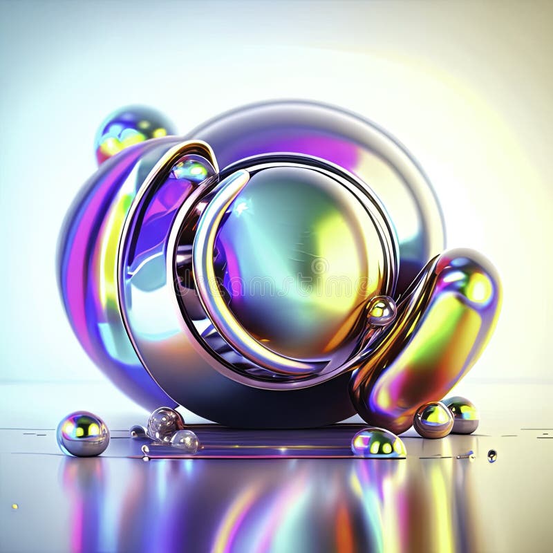 3d Rendering of a Reflective Surface with a Lot of Colorful Balls ...