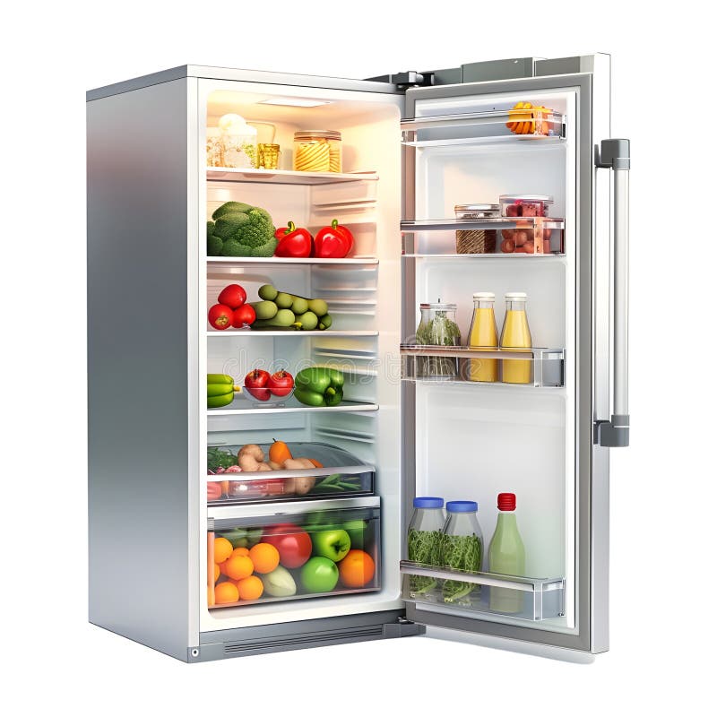 3D Rendering of a Refrigerator or Fridge on Transparent Background - Ai ...
