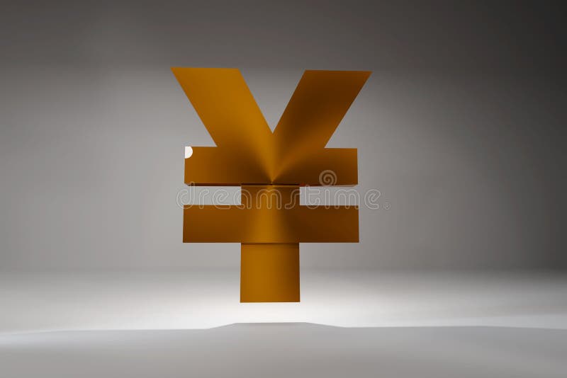 3D Rendering of the Renminbi Symbol on a Gray Background Stock ...