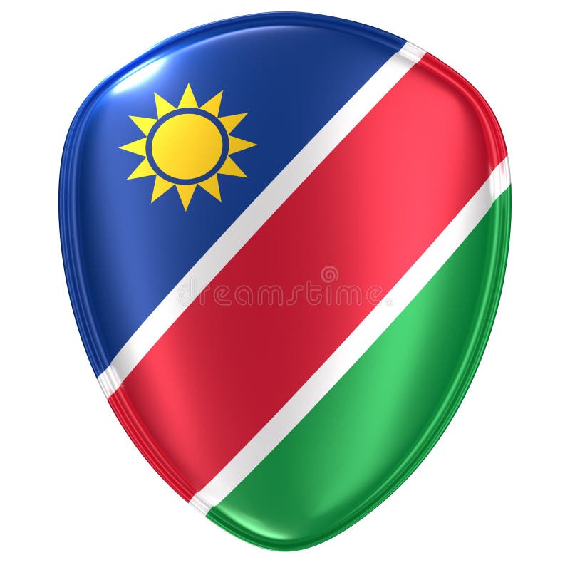 3d Rendering of a Republic of Namibia Flag Icon. Stock Illustration ...