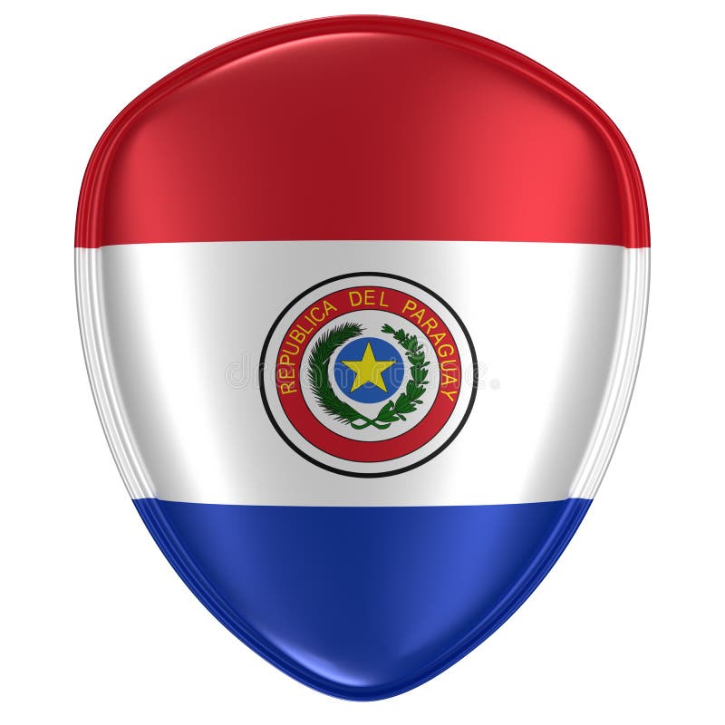 3d Rendering of a Republic of Paraguay Flag Icon. Stock Illustration ...