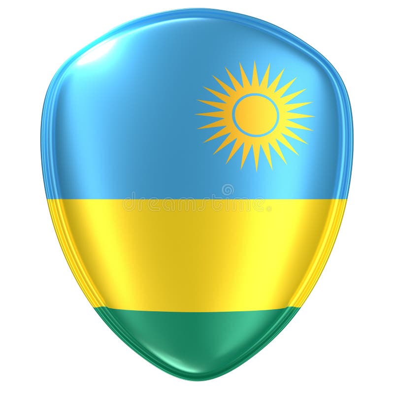 3d Rendering of a Republic of Rwanda Flag Icon. Stock Illustration ...