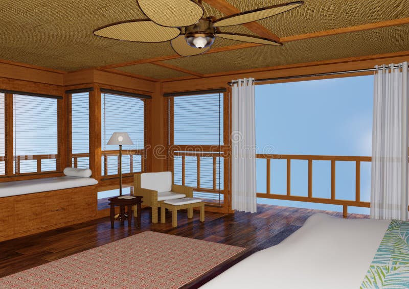 3D Rendering Resort Room stock illustration. Illustration of summer ...