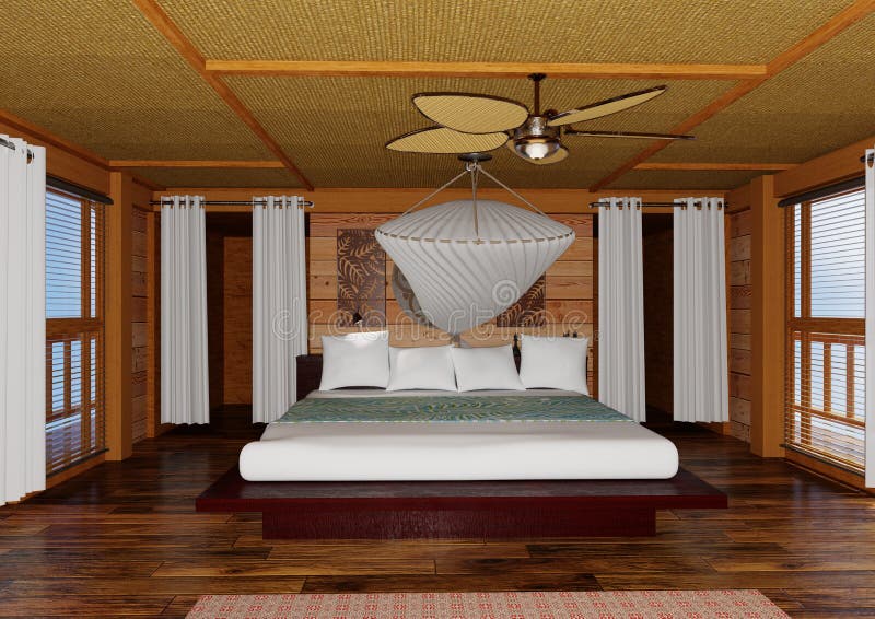 3D Rendering Resort Room stock illustration. Illustration of relax ...