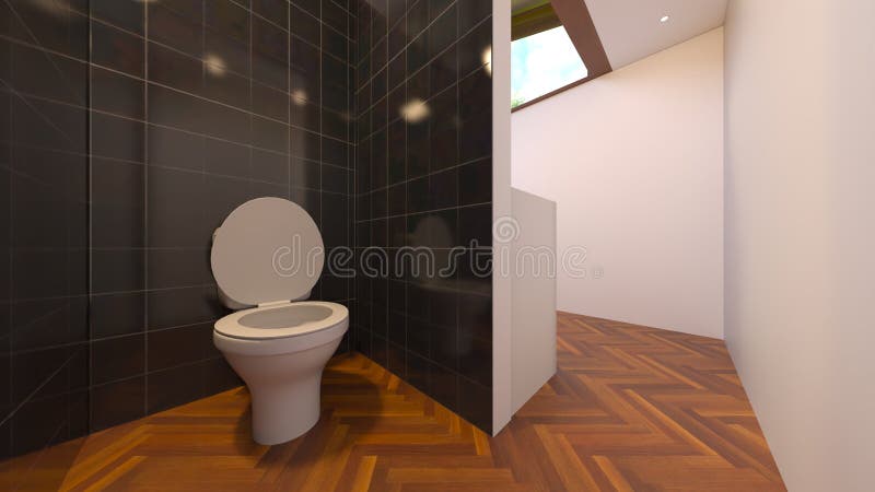 3D Rendering of the Restroom Stock Illustration - Illustration of ...
