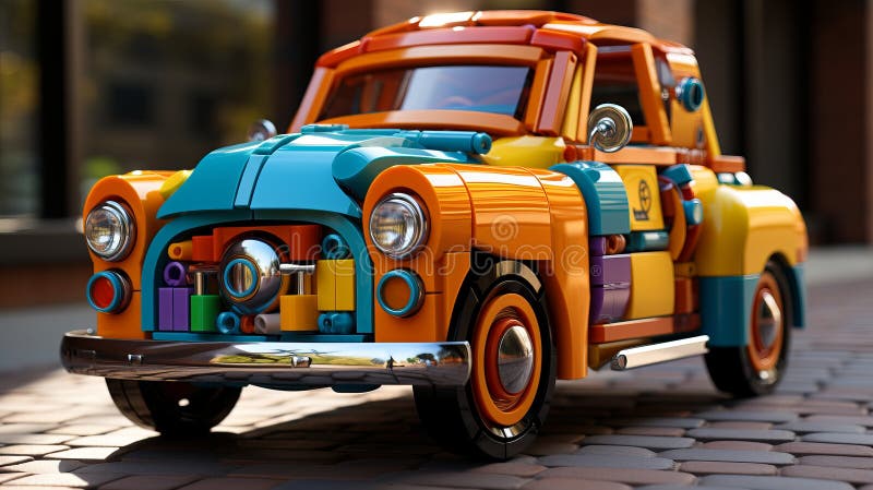 Multi-colored Car from Different Colored Elements Generative AI Stock ...