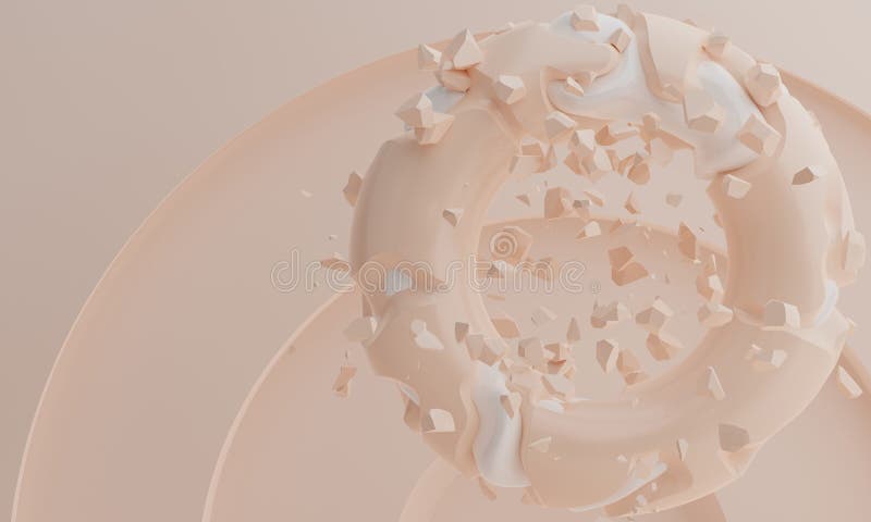3d Rendering of a Ring in Pastel Colors on a White Background Stock ...