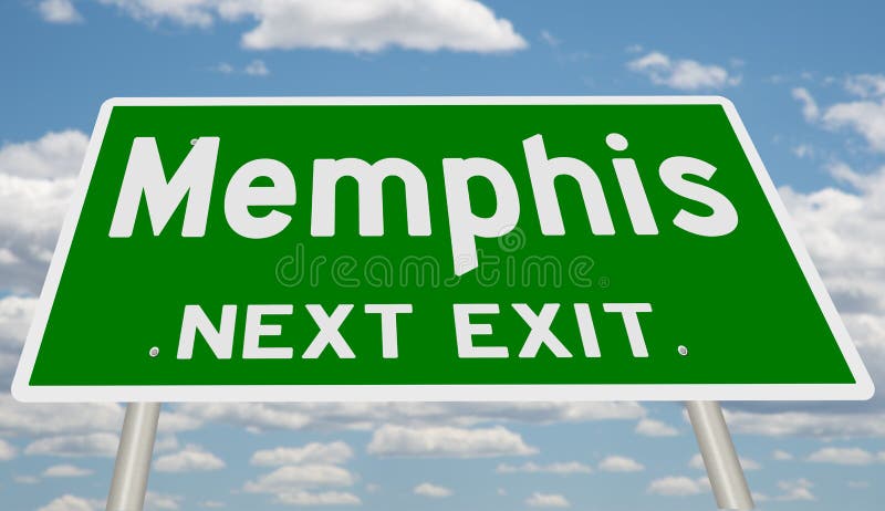 Memphis Road Sign Showing Population and Elevation Stock Illustration ...