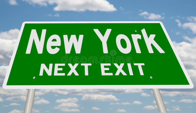 New York Next Exit Traffic Sign Stock Illustration - Illustration of ...