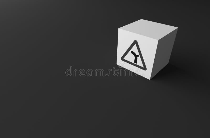 3D RENDERING of ROAD SIGN on WHITE BLOCK Stock Illustration ...