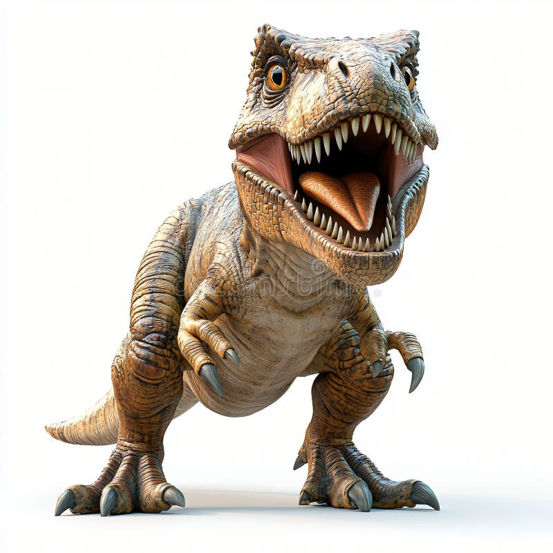 T Rex Dinosaur Roaring Isolated on White Background AI Generated. Stock ...