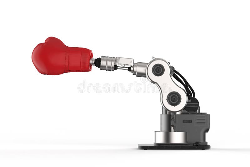 Robot Arm with Red Boxing Gloves Stock Photo - Image of sport ...