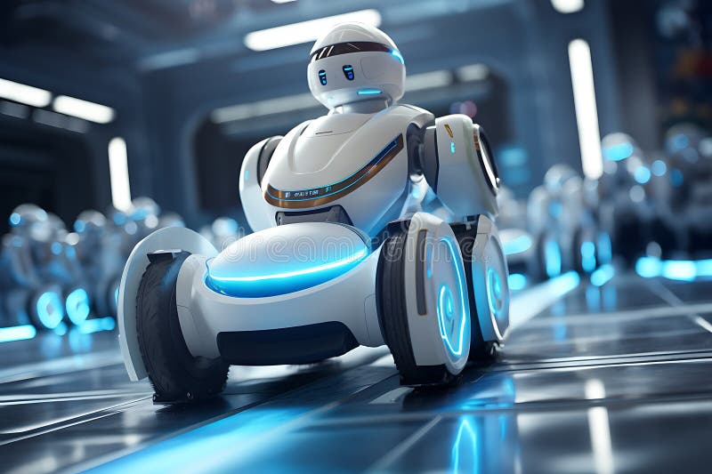 3d Rendering Robot or Artificial Intelligence Concept with Blurred ...