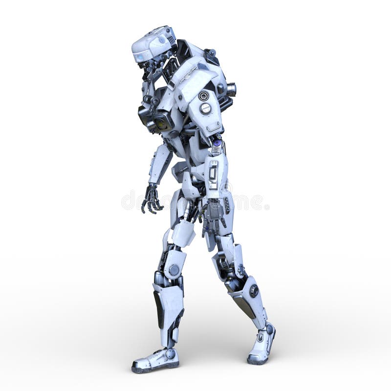 3D rendering of a robot stock illustration. Illustration of future ...