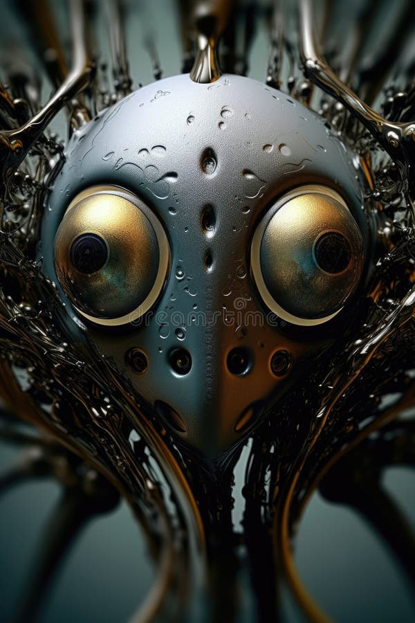 3d Rendering of a Robot with Eyes in Metal Structure. Stock Image ...
