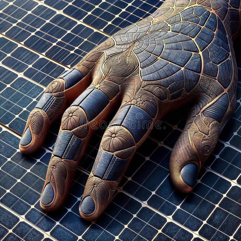 3D Rendering of a Robot Hand with a Pattern on the Skin, Generative Ai ...