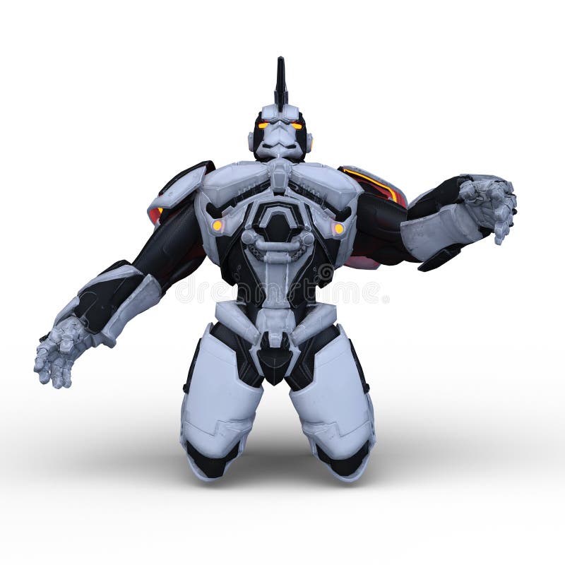 3D Rendering of a Robot Monster Stock Illustration - Illustration of ...