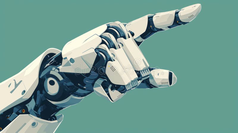 3d Rendering of a Robot Pointing with His Index Finger Up. Generative AI Stock Illustration ...