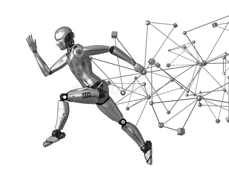 Robot speed run stock illustration. Illustration of movement - 107237656