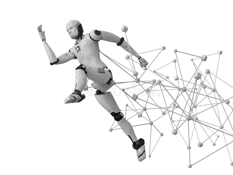 Robot speed run stock illustration. Illustration of active - 107716626