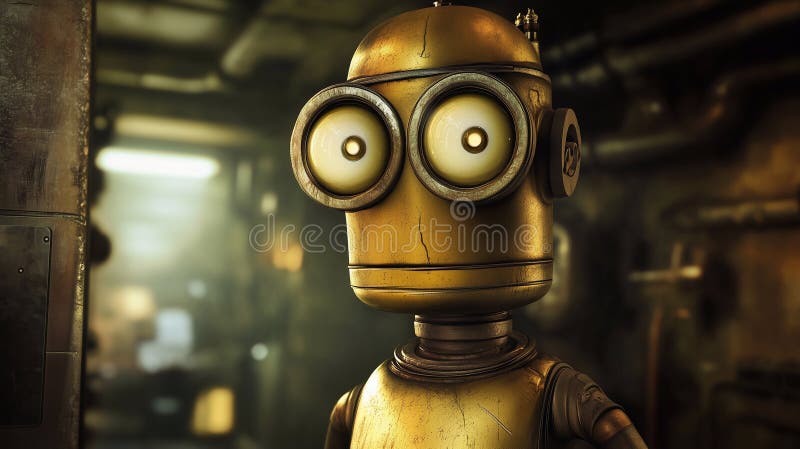 3d Rendering of a Robot in a Steam Punk Style Stock Illustration ...